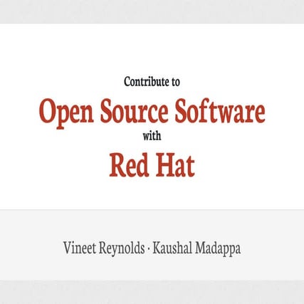 Contribute to Open Source Software with Red Hat | PDF