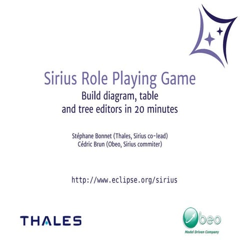 Sirius Role Playing Game - Build diagram, table and tree editors in 20 ...