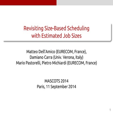 Revisiting Size-Based Scheduling with Estimated Job Sizes | PDF | Cloud Computing | Internet