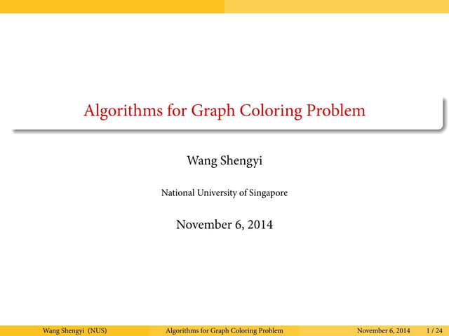 Algorithms For Graph Coloring Problem Pdf