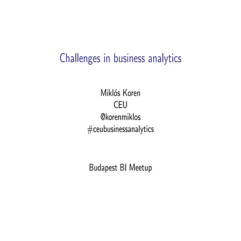 Challenges in business analytics | PDF