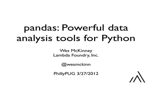 pandas - Python Data Analysis | PPT