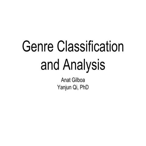 Genre Classification and Analysis | PPTX