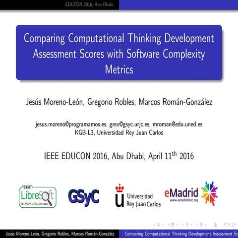 Educon16 Comparing Computational Thinking Development Assessment Scores With Software 