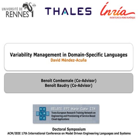 Variability Management In Domain Specific Languages Ppt 
