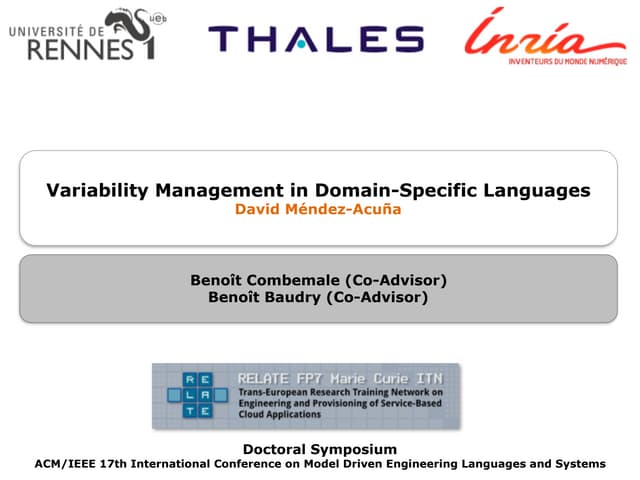 Variability Management In Domain Specific Languages Ppt