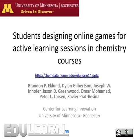Chemistry Gamification - Edulearn 2014 | PPT