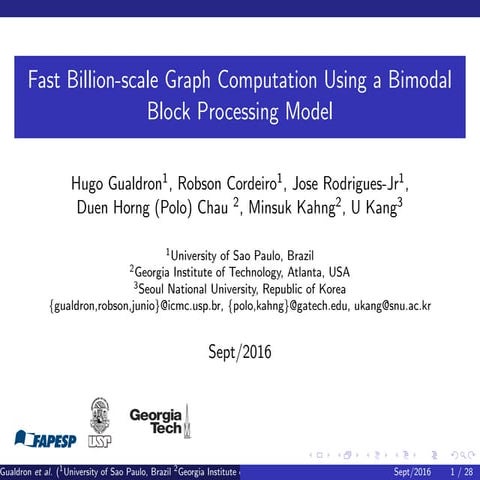 Fast Billion Scale Graph Computation Using A Bimodal Block Processing Model Ppt