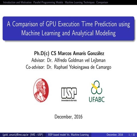 Slidesa Comparison Of Gpu Execution Time Prediction Using Machine 8358