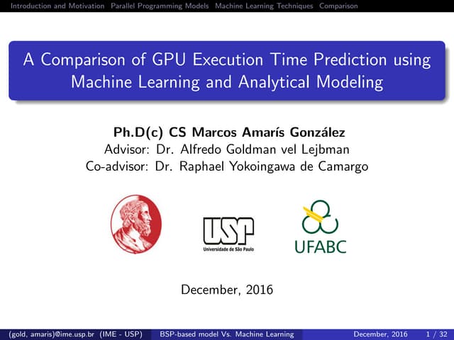 Slidesa Comparison Of Gpu Execution Time Prediction Using Machine 8358