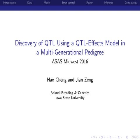Discovery of QTL using a QTL-effects model | PDF