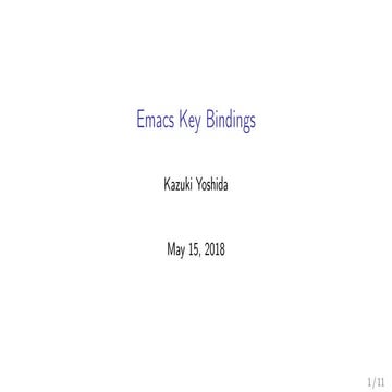 Emacs Key Bindings Ppt