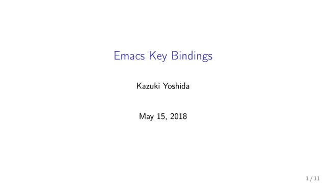 Emacs Key Bindings Ppt