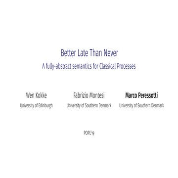 Better Late Than Never: A Fully Abstract Semantics for Classical ...