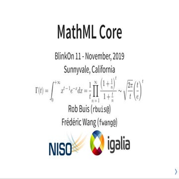 MathML Core (BlinkOn 11) | PDF