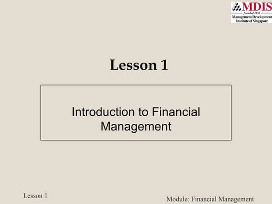 Chapter 1 Introduction to financial management | PPT