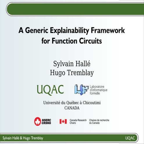 A Generic Explainability Framework For Function Circuits Ppt