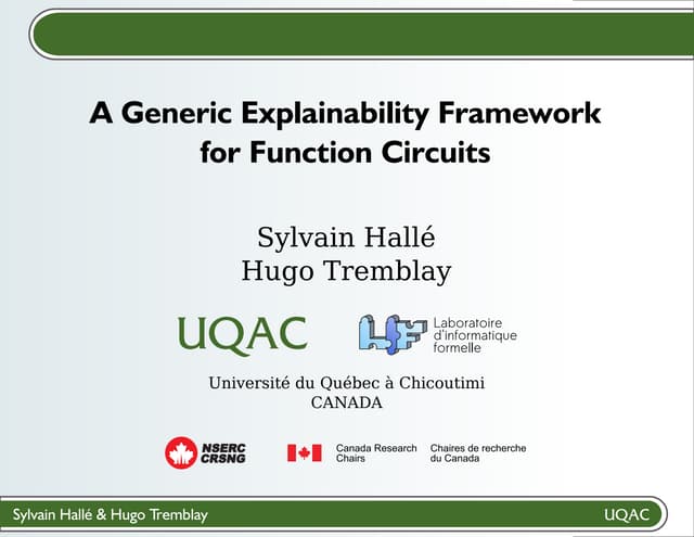 A Generic Explainability Framework For Function Circuits Ppt
