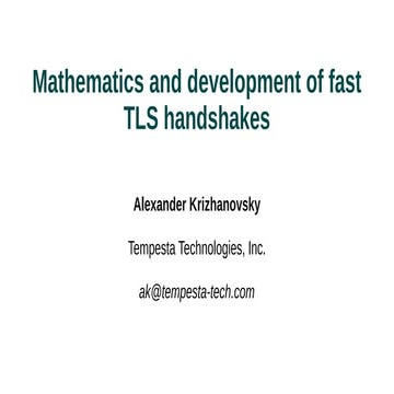 Mathematics and development of fast TLS handshakes | PPT
