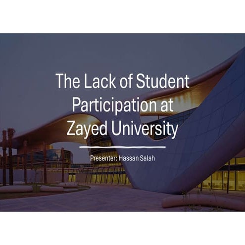 The lack of student participation at zayed university | PDF