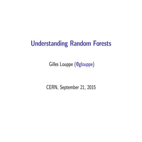 slides for machine learning with python using random forest | PDF