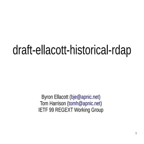 Historical RDAP | PPT