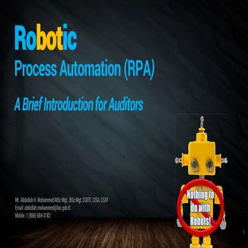 Robotic Process Automation (RPA): A Brief Introduction for Auditors | PPT