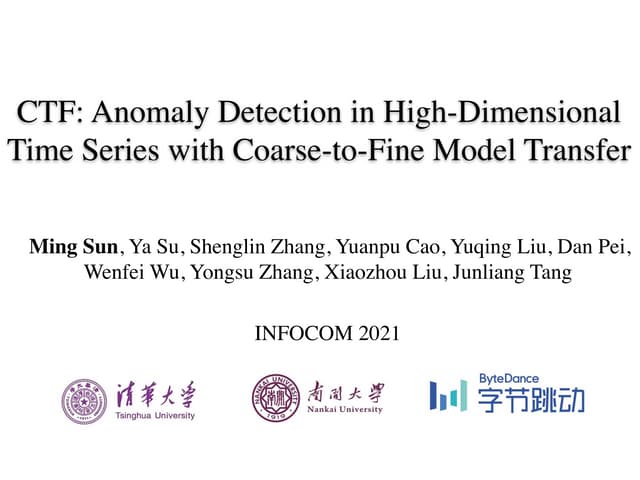 Ctf Anomaly Detection In High Dimensional Time Series With Coarse To Fine Model Transfer Ppt