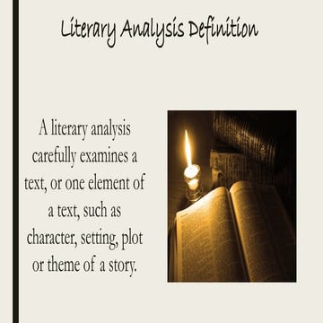 Slides - Literary Analysis - Reading and Activity | PPTX