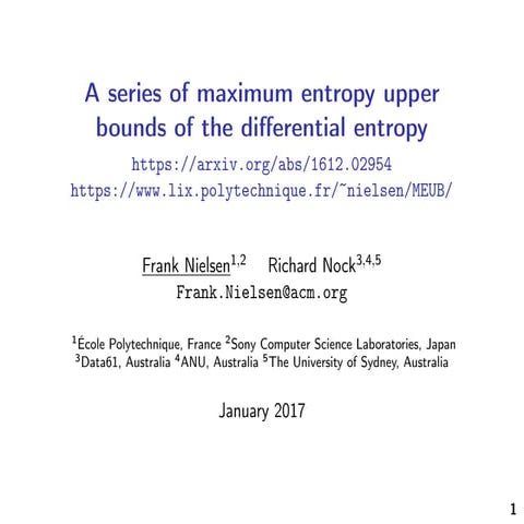A Series Of Maximum Entropy Upper Bounds Of The Differential Entropy