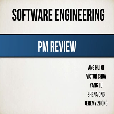 SOFTWARE ENGINEERING - PM Review | PPT