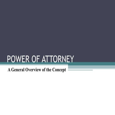 Power Of Attorney | PPT