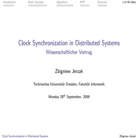 Clock Synchronization In Distributed Systems Ppt
