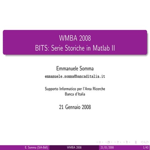 Workshop Matlab BITS Avanzato | PDF
