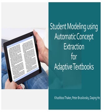 Student Modeling with Automatic Knowledge Component Extraction for Adaptive Textbooks | PPTX ...