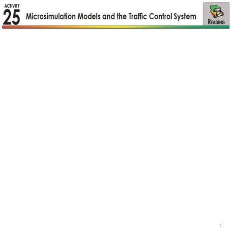 slides25vissim microsimulation model and traffic control | PPTX