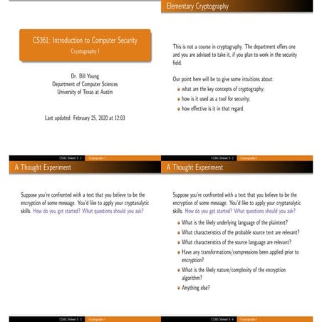 cyptography slides for understanding basics | PDF