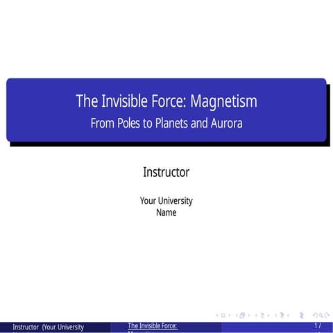 The Earth's magnetic Field, compasses, geographical poles | PPTX