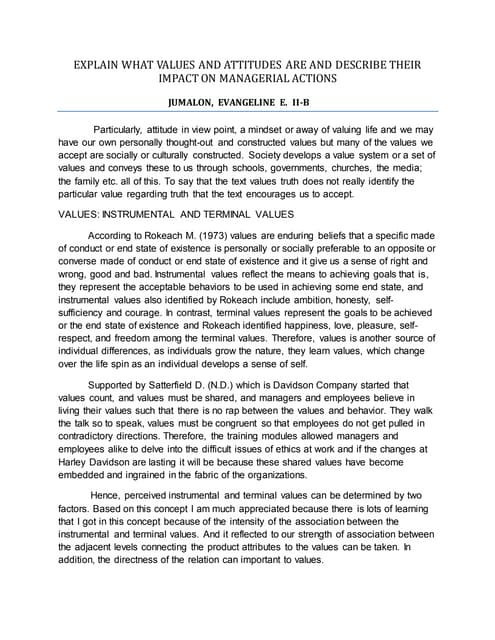 What is Values and Attitudes? | PPT