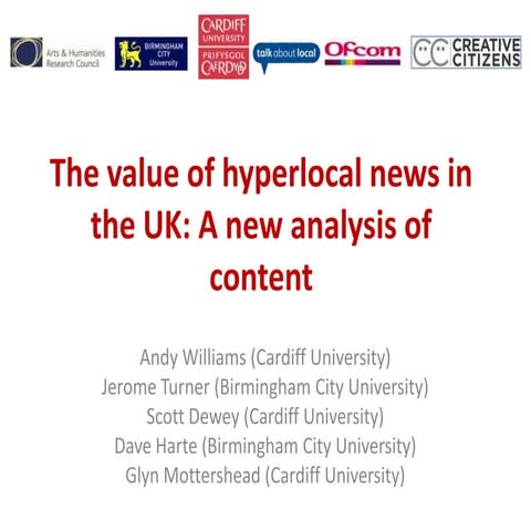 Value of Hyperlocal News, by Dr Andy Williams | PPT
