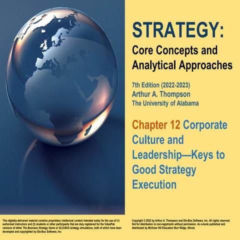 Chapter 12 Corporate Culture and Leadership Keys to Good Strategy ...