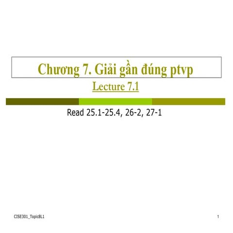 Slides Ch7 Bài 1. Giới thiệu về Phương trình vi phân.ppt