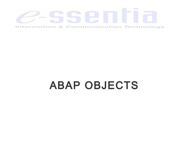 Corso ABAP OO 01 | PPT | Programming Languages | Computing Corso ABAP OO 01 | PPT | Programming Languages | Computing