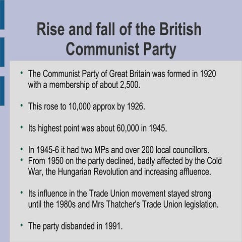 Rise and fall of the British Communist Party | PPT