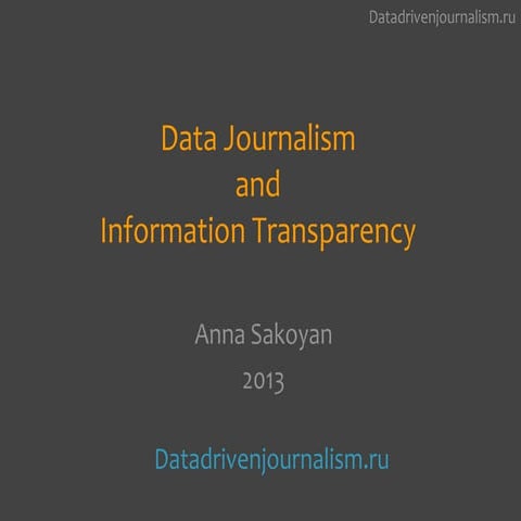 Data Journalism and Information Transparency | PPT | Databases ...