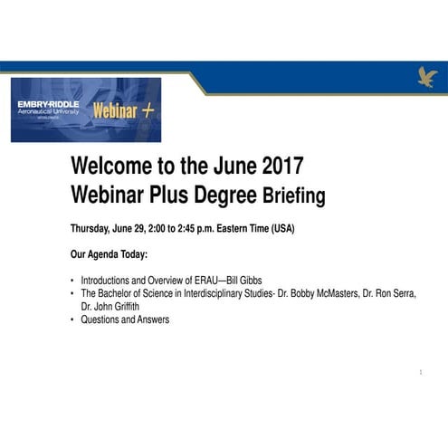 Embry-Riddle Degree Briefing BS Interdisciplinary Studies | PPT