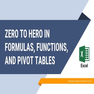 Excel Zero to Hero-Formulas, Functions and Pivot Tables | PDF