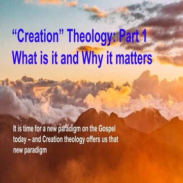 creation theology part 1 | PPTX