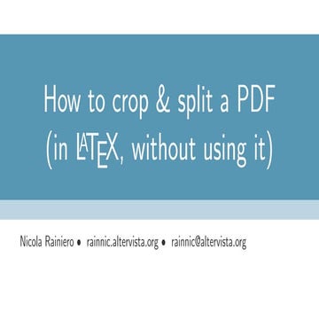 How to crop and split a PDF (in LaTeX, without using it) | PDF