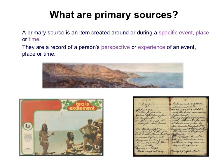 Overview of primary sources